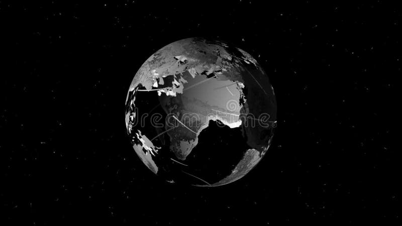 Translucent Sphere of the Earth Rotating in Space Stock Video - Video ...