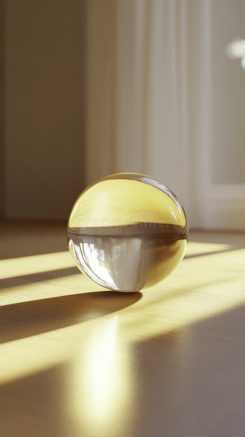 Translucent Sphere Reflecting Light and Shadows Stock Illustration ...