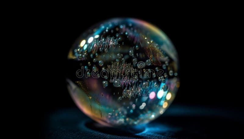 Translucent Sphere Reflects Vibrant Colors in Abstract, Futuristic ...