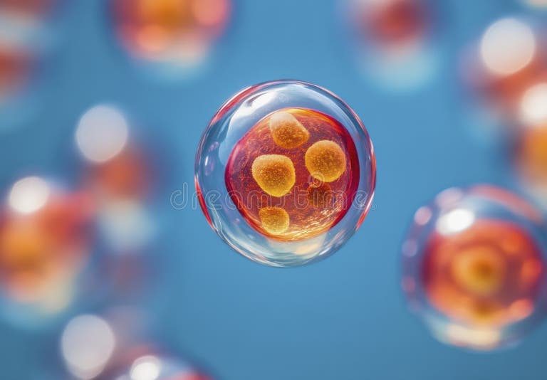 Translucent Spheres with Internal Orange and Red Structures in a Light ...