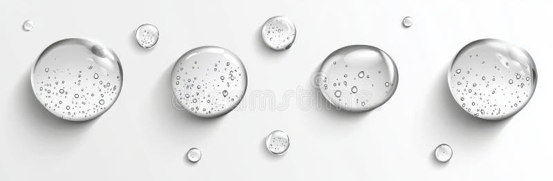 Translucent Spherical Droplets on White Background Stock Illustration ...