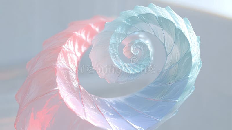 A Translucent Spiral Shell with Soft Colors, Showcasing Intricate ...