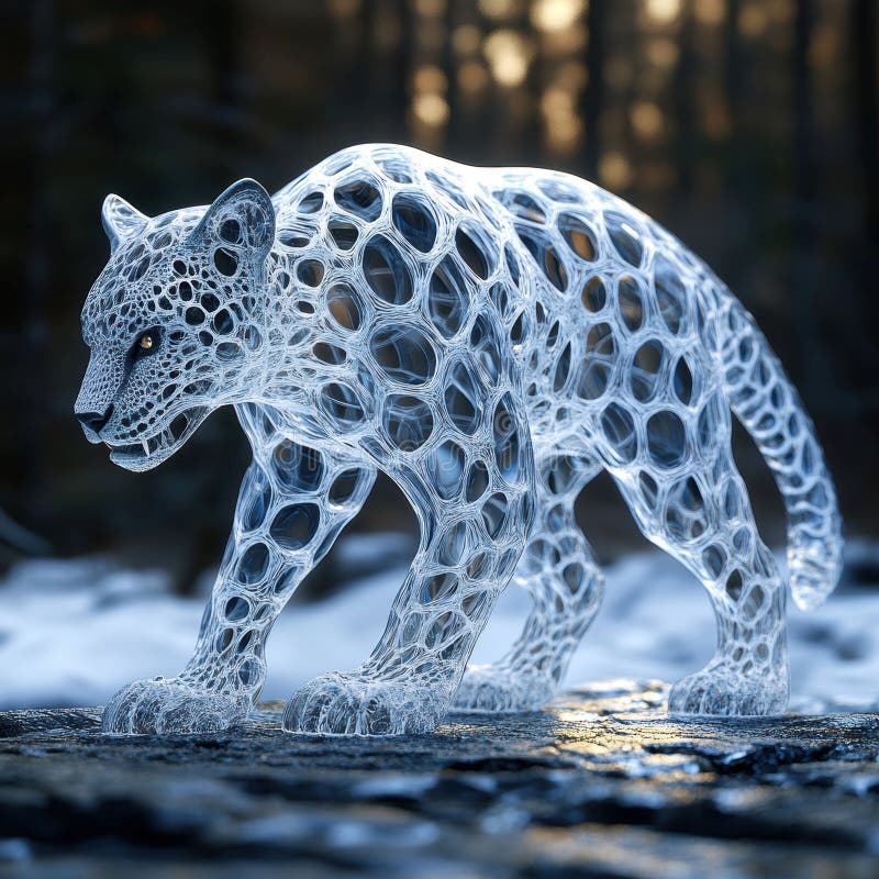 A Translucent, Superimposed Cheetah is Depicted Walking through a ...