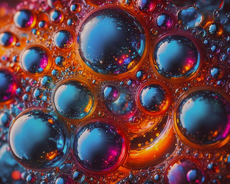 The Translucent Surface of the Bubbles Overlapping Each Other Reflects ...