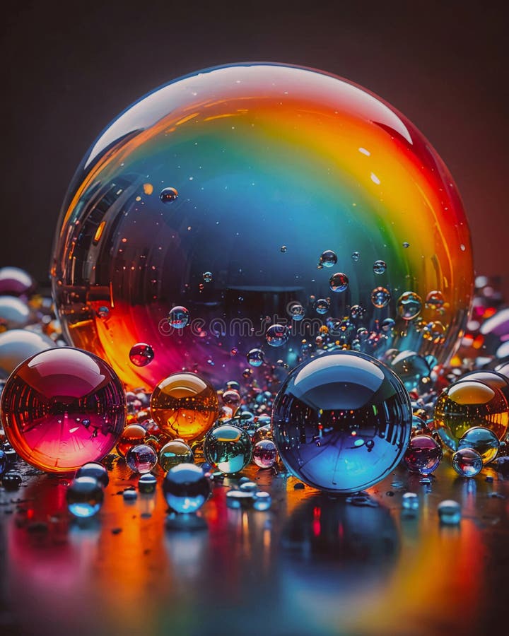 The Translucent Surface of the Bubbles Overlapping Each Other Reflects ...