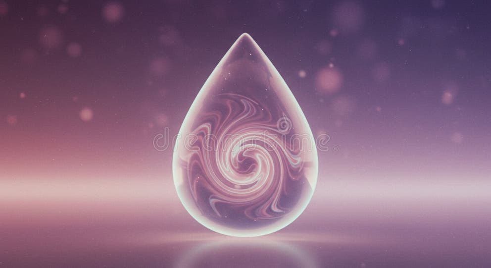 A Translucent, Teardrop-shaped Object Features a Swirling Pattern ...