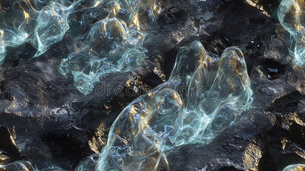 Translucent Texture of Fluid Formations on Dark Rocky Surface Stock Photo - Image of abstract ...