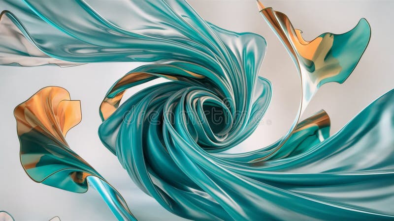 Translucent Thin Fabric Fluttering in the Wind. Abstract Wavy ...