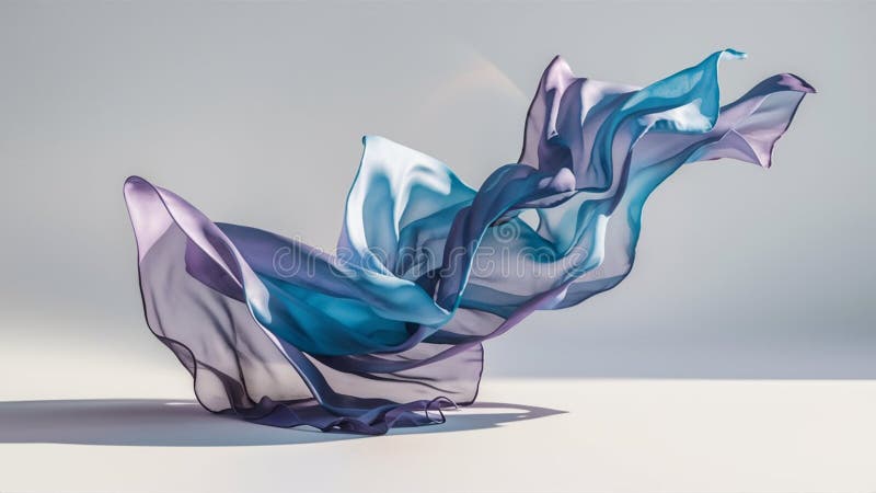 Translucent Thin Fabric Fluttering in the Wind. Abstract Wavy ...