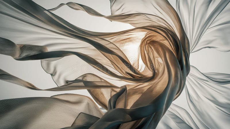 Translucent Thin Fabric Fluttering in the Wind. Abstract Wavy ...