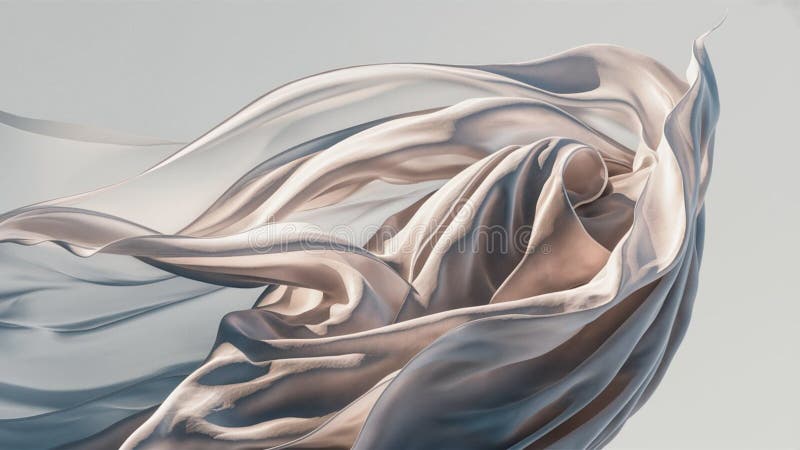 Translucent Thin Fabric Fluttering in the Wind. Abstract Wavy ...