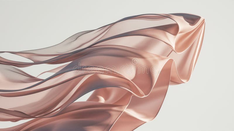 Translucent Thin Fabric Fluttering in the Wind. Abstract Wavy ...