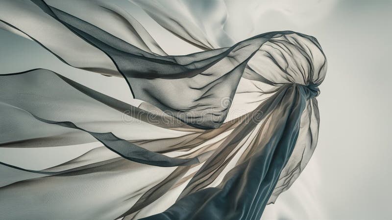 Translucent Thin Fabric Fluttering in the Wind. Abstract Wavy ...