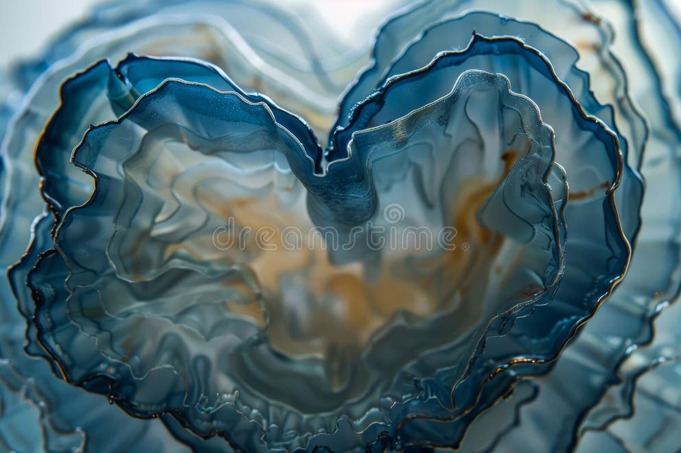 Translucent Tissues Layered To Form a Heart Shape, Layers of ...