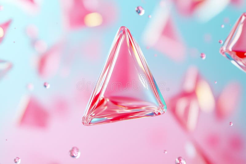 Translucent Triangular Forms Drift through a Vibrant, Softly Blurred ...