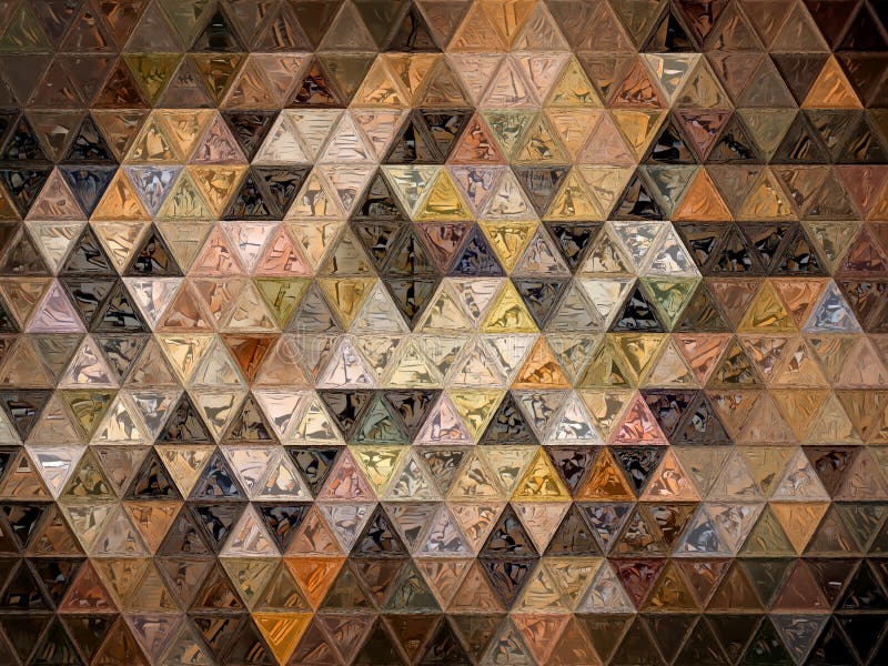 Translucent Triangular Shaped Mosaic Tile Design in Many Brown and Grey ...