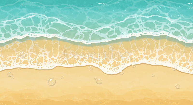 Translucent Turquoise Waves Gently Lap Onto a Sandy Beach, Creating ...