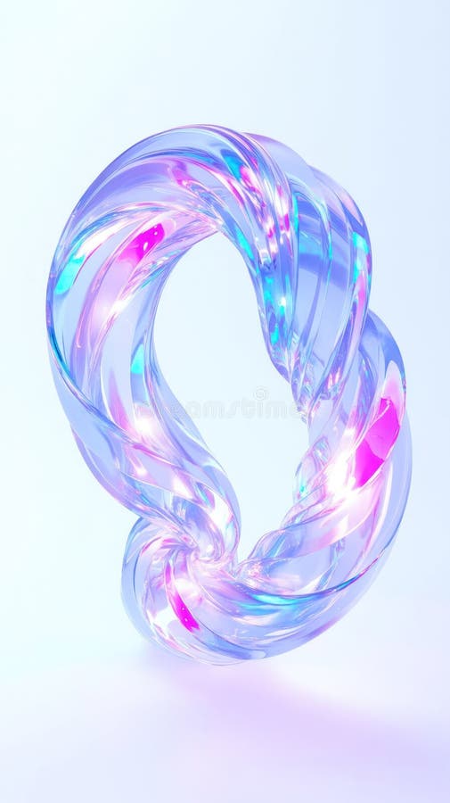 A Translucent, Twisted Sculpture with Iridescent Colors, Creating a ...