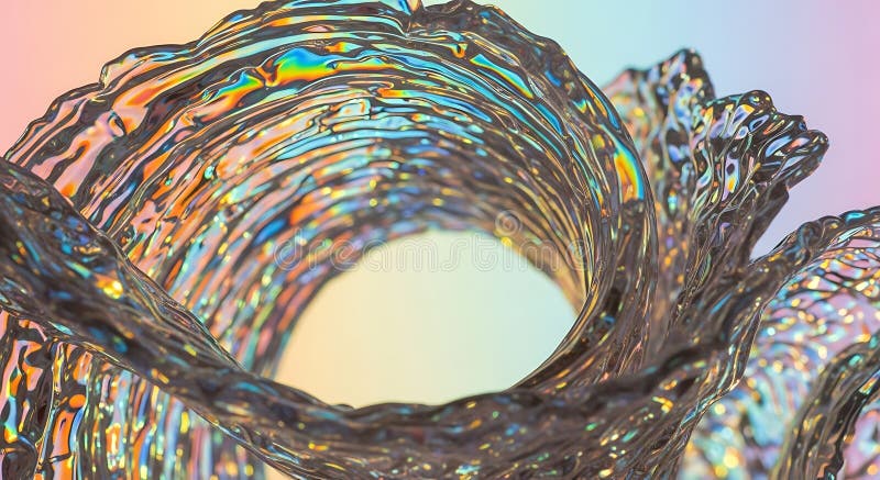 Translucent, Twisting Structure with a Wave-like Pattern, Reminiscent ...