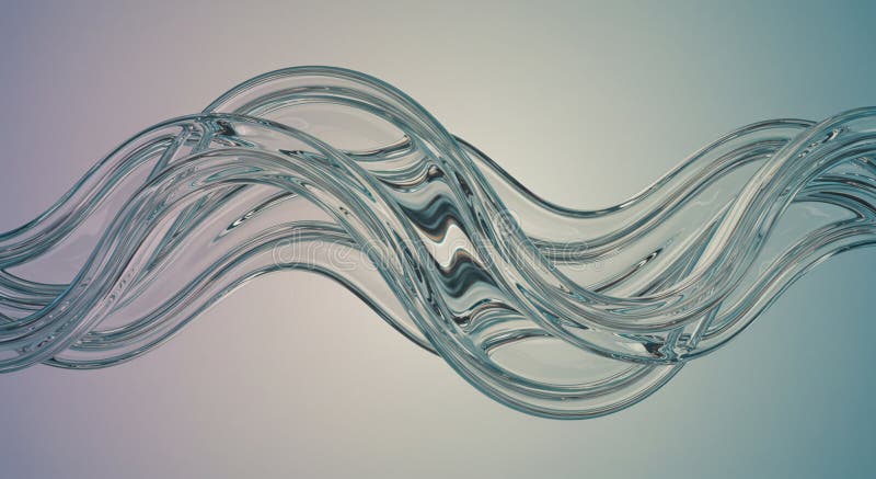Translucent, Undulating Glass-like Ribbons Intertwine Against a ...