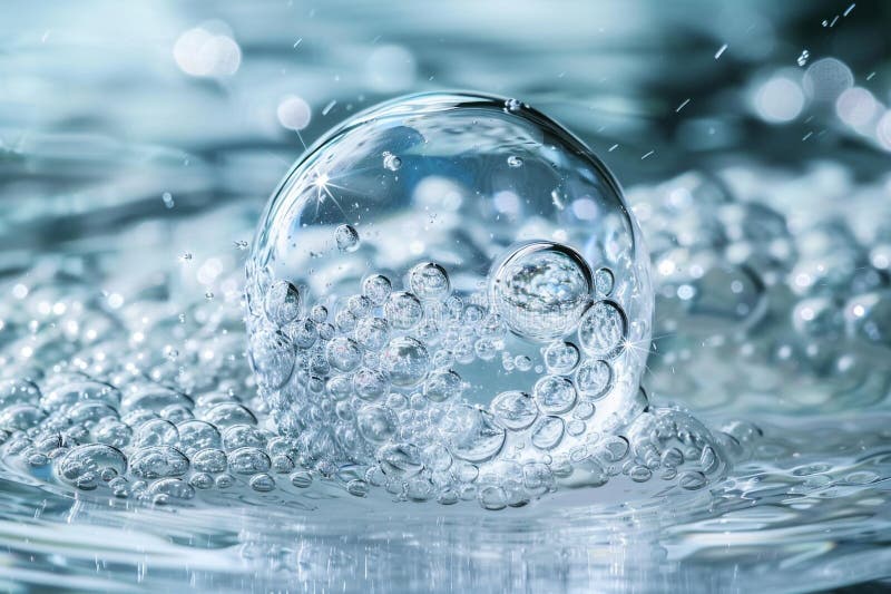 Translucent Water Bubble Refraction Stock Photo - Image of cloud ...