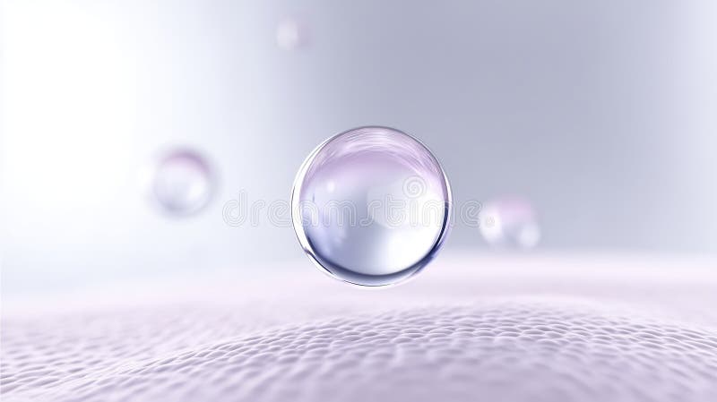 Close-up of a Translucent Water Droplet Resting on a Textured Surface ...