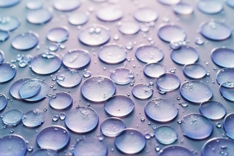 Translucent Water Droplets on Smooth Surface with Subtle Color Gradient ...