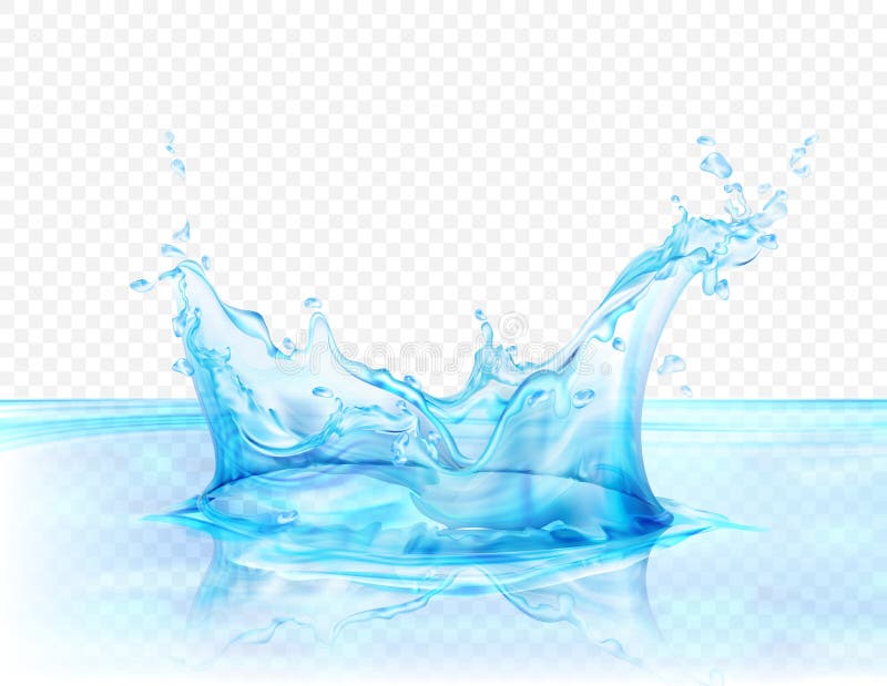 Translucent Water Splash on Transparent Background. Vector Illustration ...