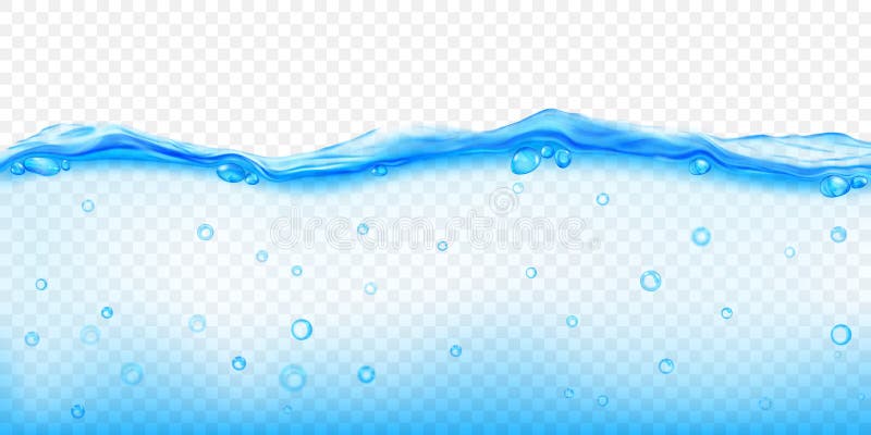 Translucent Water Wave with Air Bubbles Stock Illustration ...