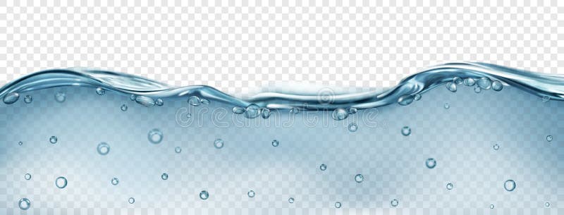 Translucent Water Wave with Air Bubbles Stock Vector - Illustration of ...