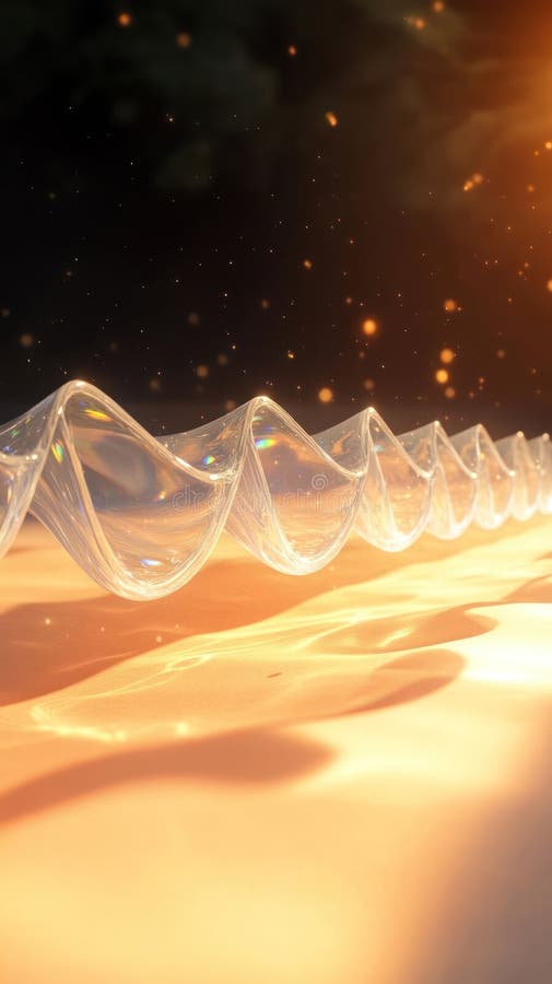 A Translucent Wave-like Structure with a Glowing Background, Suggesting ...