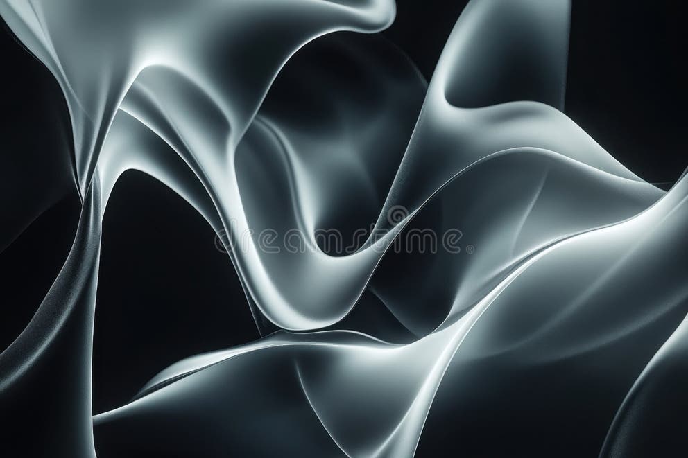 Elegant Translucent Waves Create an Abstract Composition with Soft ...