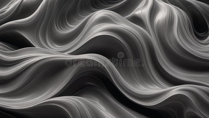 Translucent Waves Ethereal Grey 3D Texture Pattern Stock Illustration ...