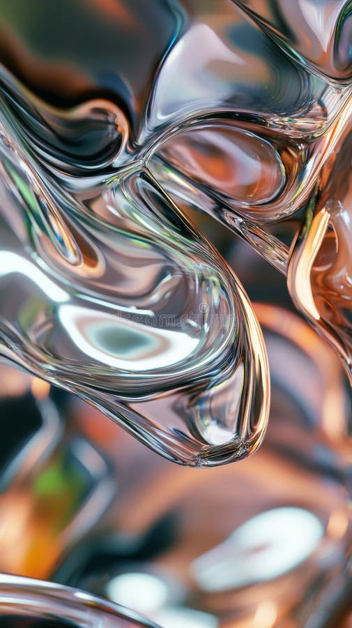 Translucent Waves of Glass Reflecting Light in an Abstract Composition ...