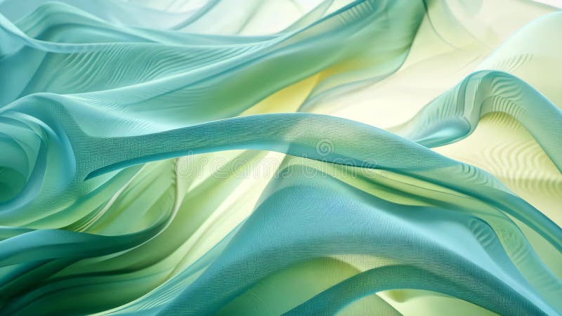 Translucent Waves of Green and Yellow Fabric Stock Footage - Video of ...