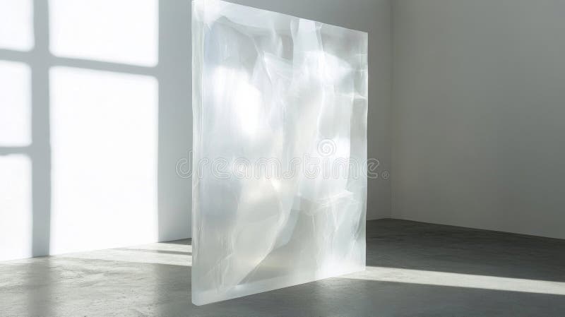 Translucent White Glass Sculpture in Bright Studio Stock Illustration ...