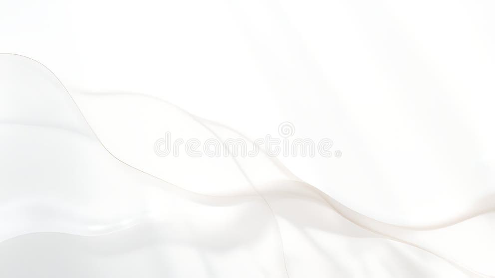 Translucent White Waves with Delicate Golden Lines and Soft Light ...
