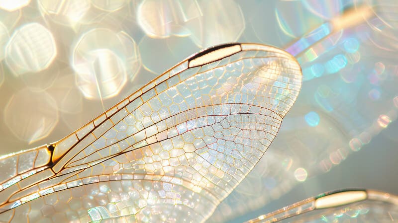 The Translucent Wings of a Dragonfly Shimmer with Iridescent Hues ...