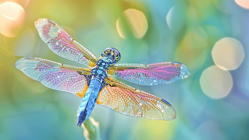 The Translucent Wings of a Dragonfly Shimmer with Iridescent Hues ...