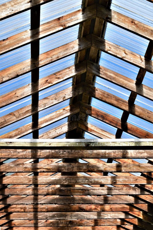 Translucent and Wooden Roof in a Rustic Setting. Stock Photo - Image of ...