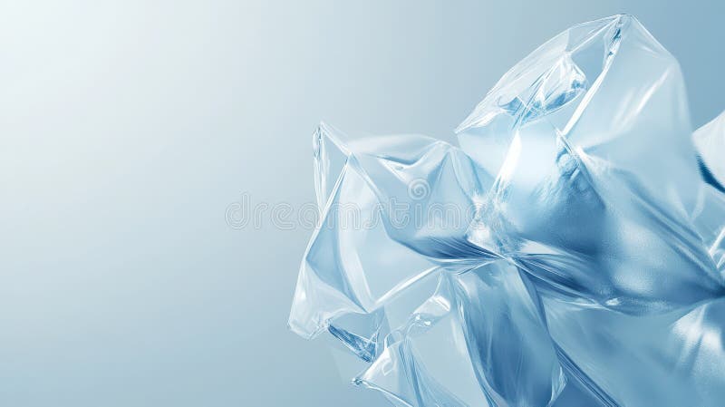 Translucent Wrinkled Plastic with Soft Blue Lighting Stock Image ...