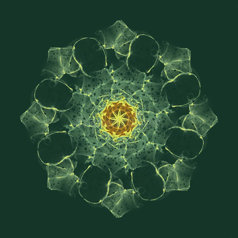 Translucent Yellow Circle Pattern on Dark Green Background Stock ...