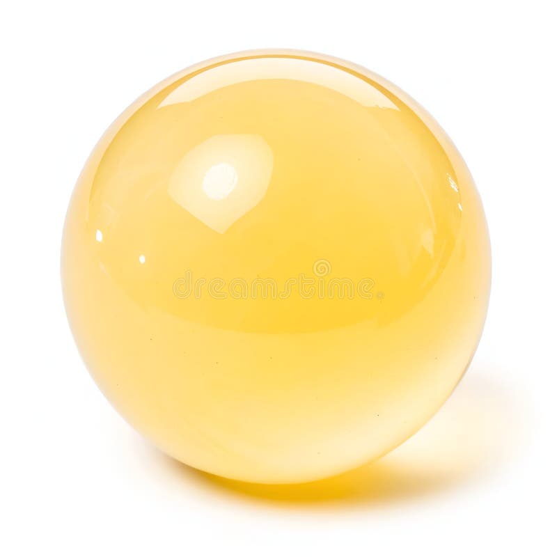 Translucent Yellow Sphere Isolated on White Background Stock ...
