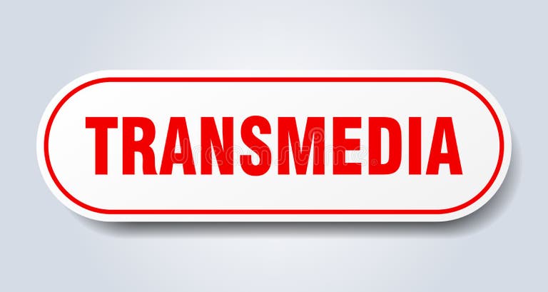 Transmedia sticker. stock vector. Illustration of button - 197145313