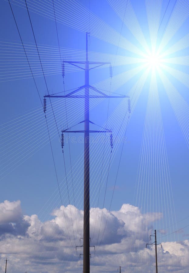 Transmission of Electricity Stock Photo - Image of electricity, black ...