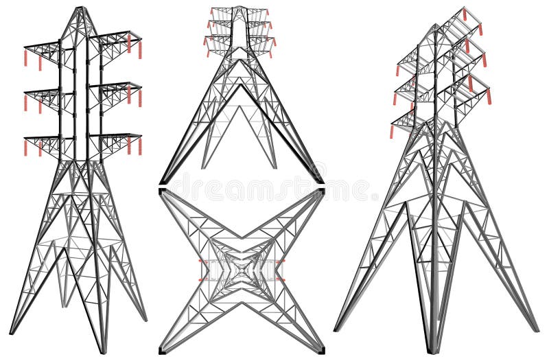 Transmission Electricity Tower Illustration Vector Stock Vector ...