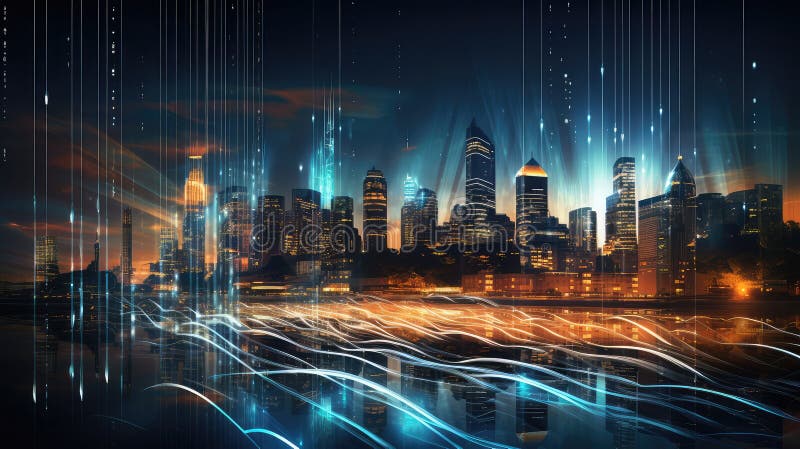 Transmission flow of data stock illustration. Illustration of digital ...