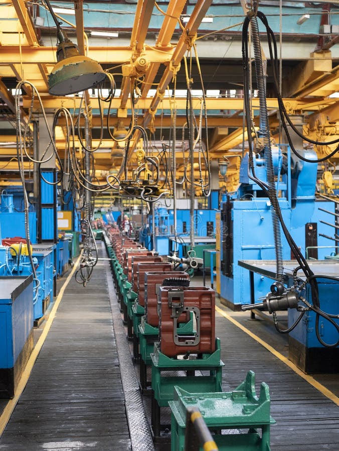 Transmission Gearbox Final Assembly Line at the Tractor Factory ...