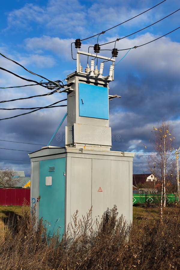 Transmission Line Transformer Stock Image - Image of industrial, supply ...