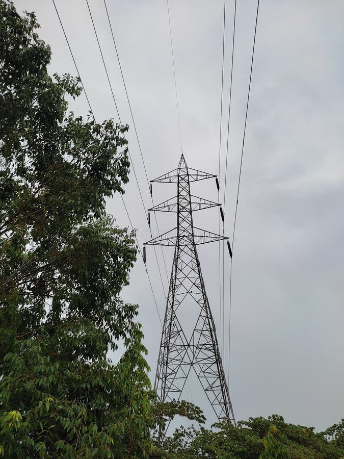 Transmission Lines or Current Tower 33kv Stock Image - Image of branch ...